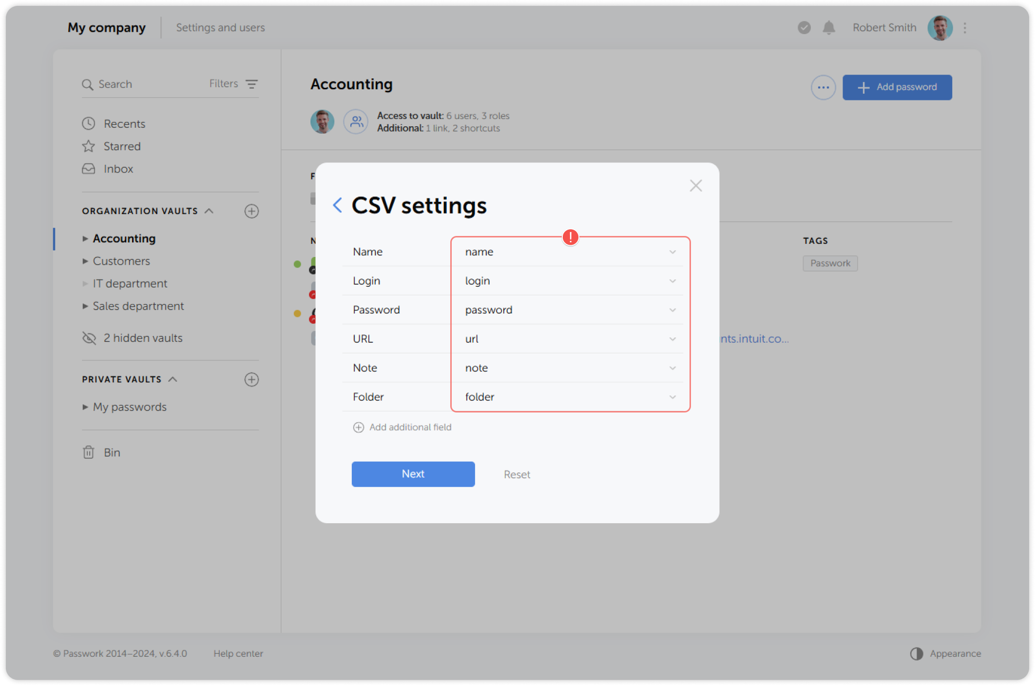 Import data | Passwork Documentation