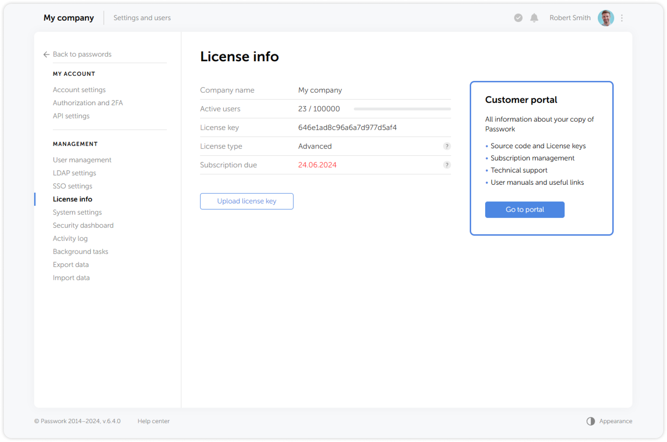 License info | Passwork Documentation