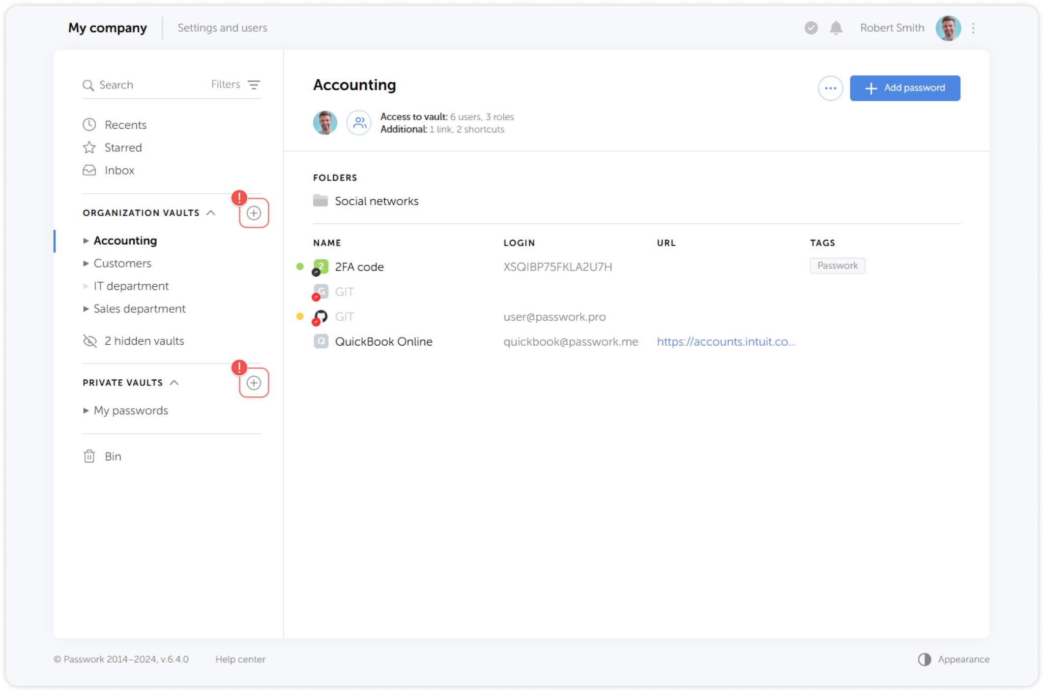 Create vault | Passwork Documentation