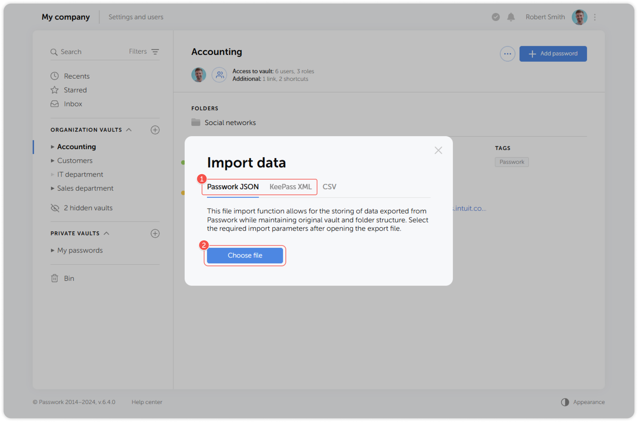 Import data | Passwork Documentation